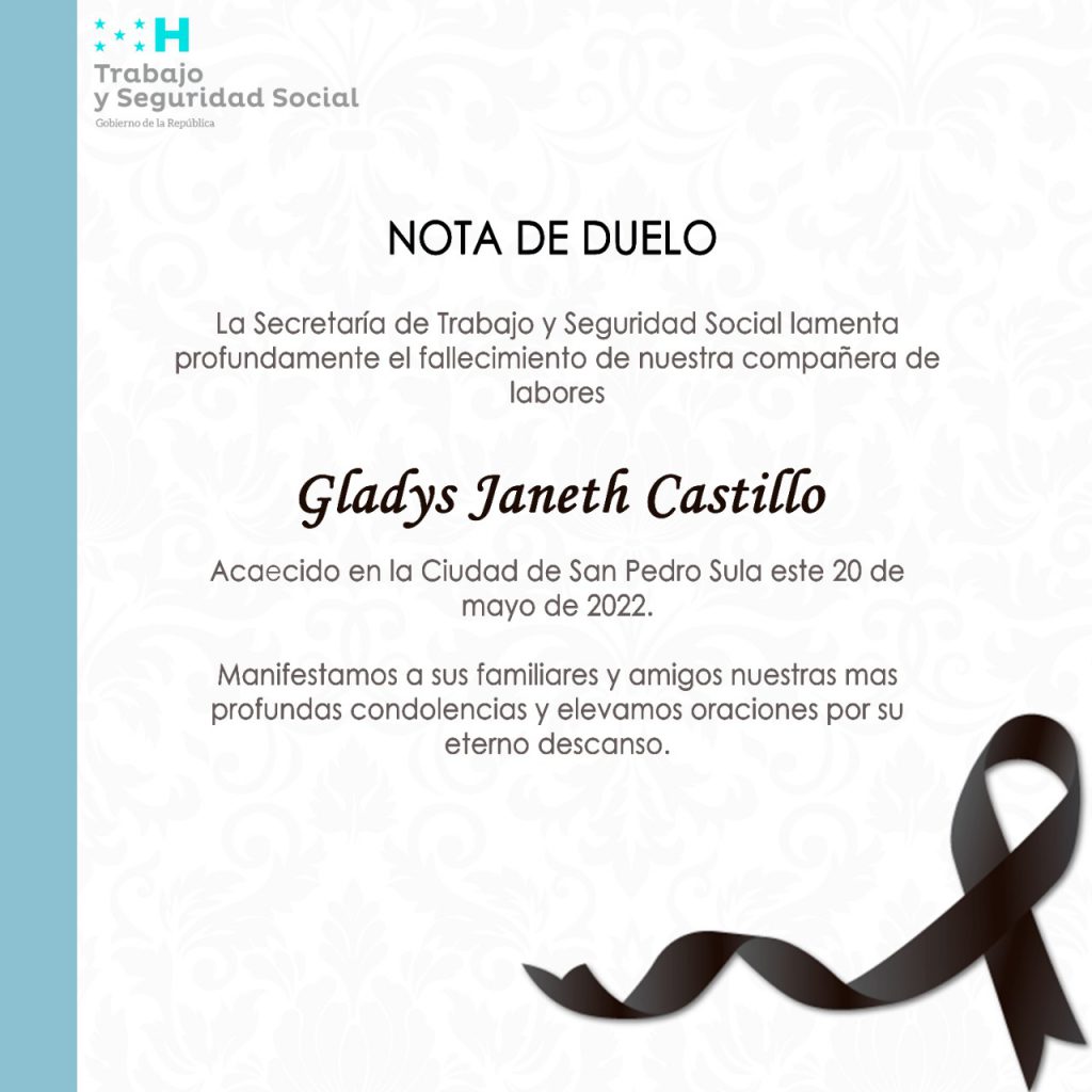 Nota de Duelo - Secretaría de Trabajo y Seguridad Social